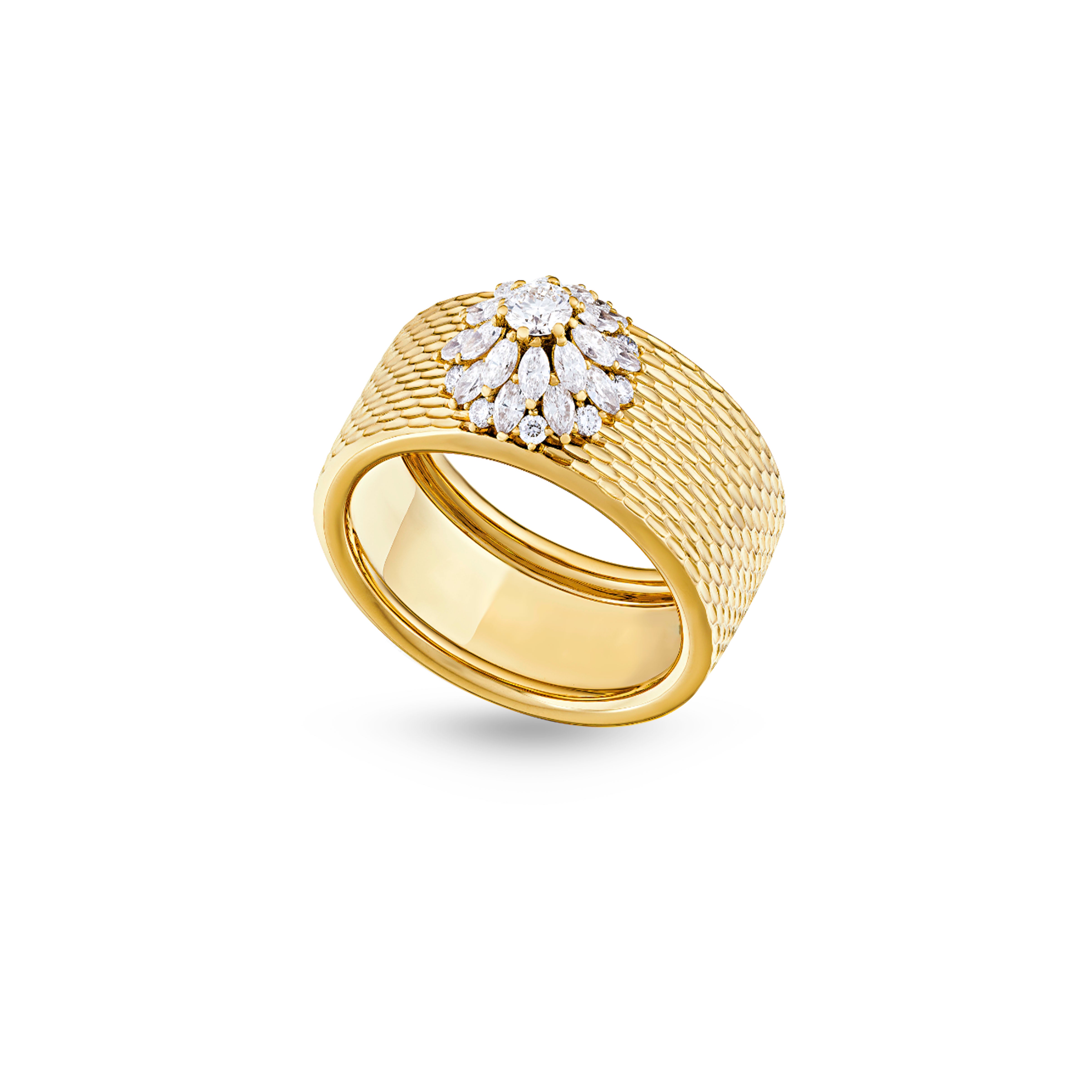 Fancy Daisy Ring with white diamond – MARCELINE PARIS