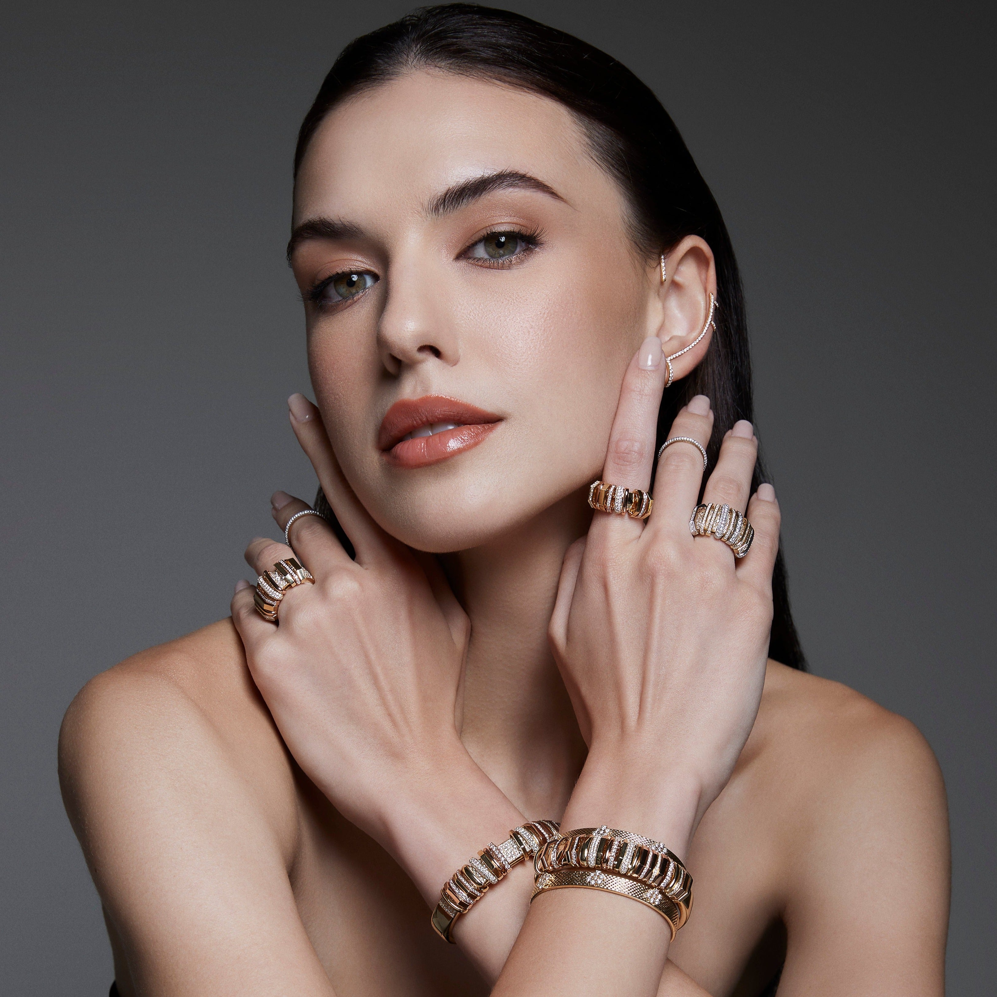 Whisper Bracelet with Pavé on Band – MARCELINE PARIS