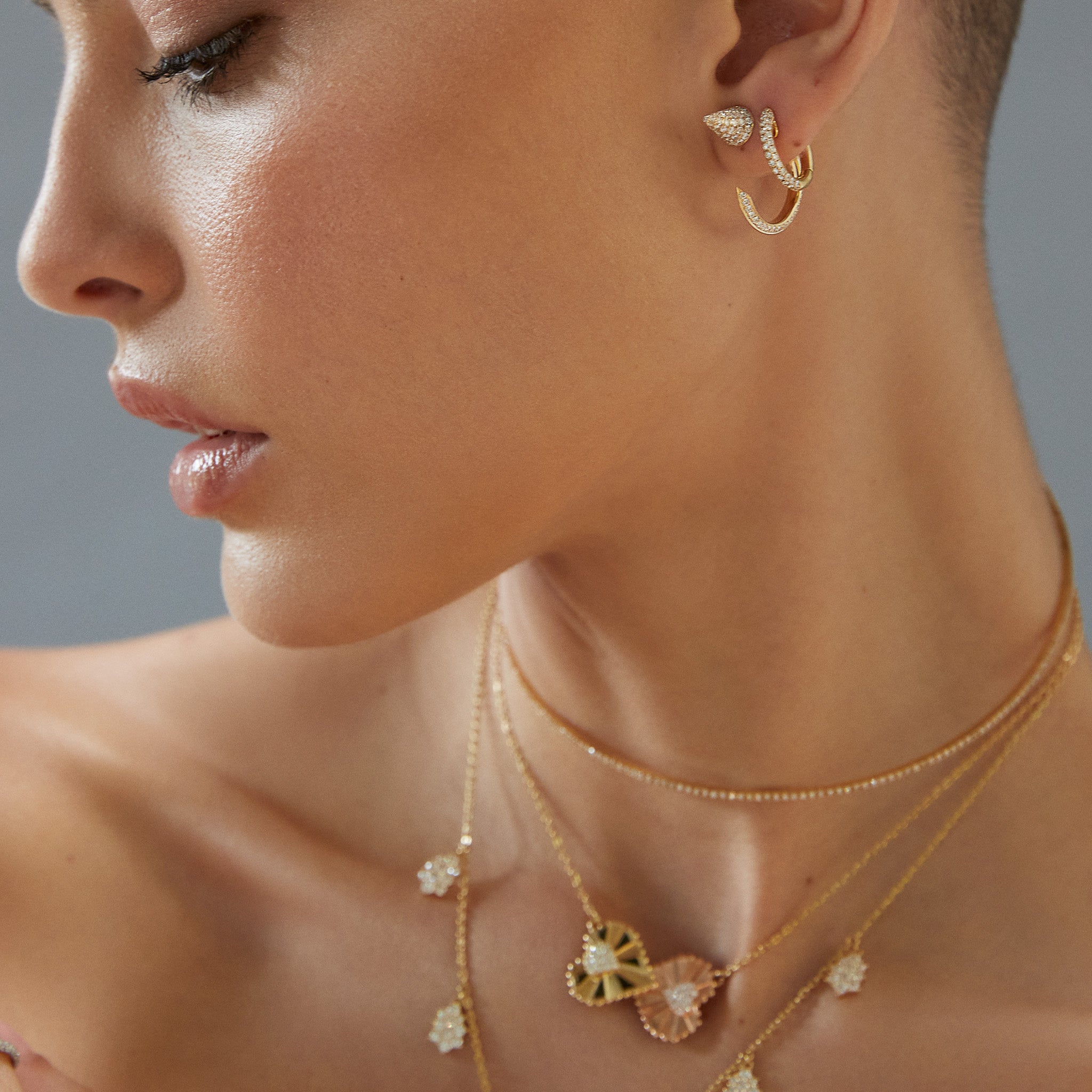 Fisherman Earring in Diamond – MARCELINE PARIS