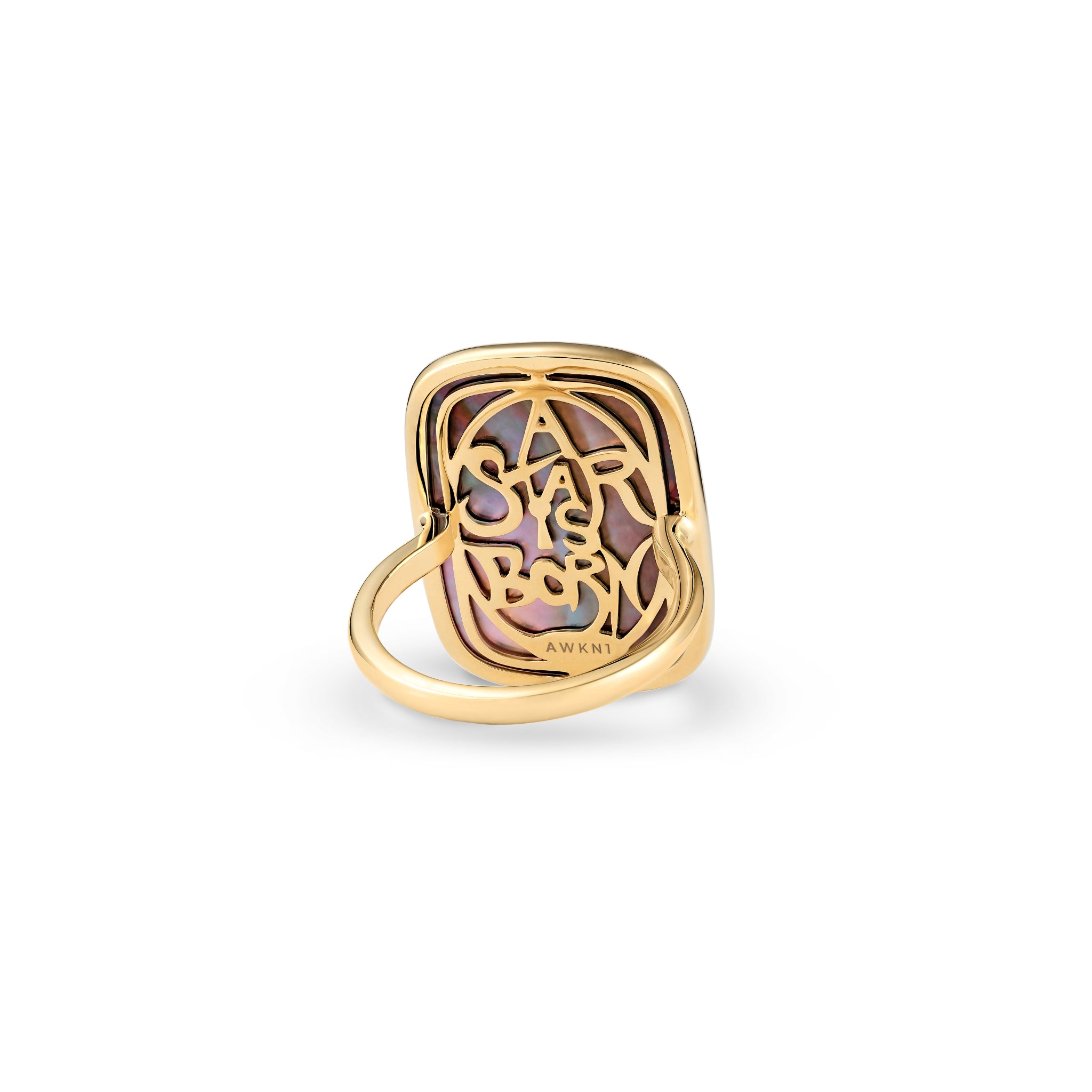 A Star Is Born Ring in 18K Yellow Gold with Black Mother of Pearl ...