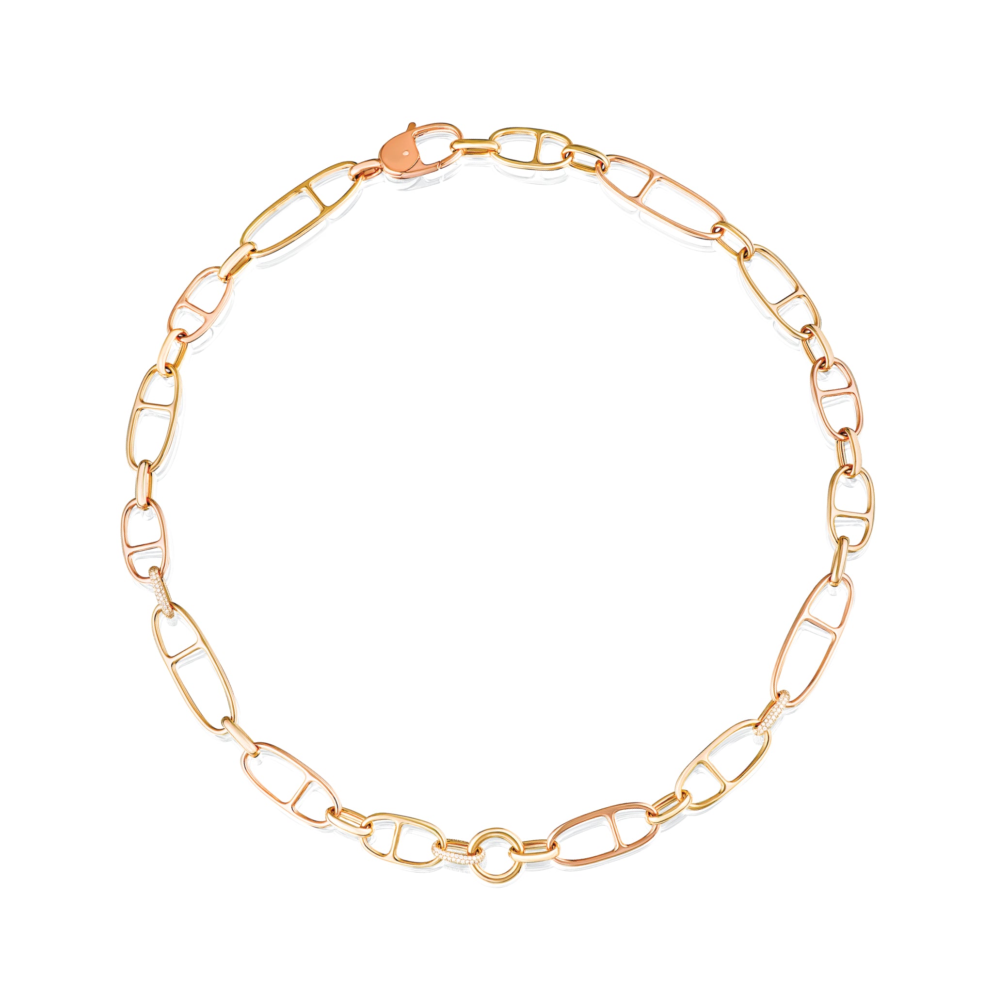 Diamonds Essential Necklace in 18K Yellow & Rose Gold & White Diamonds ...